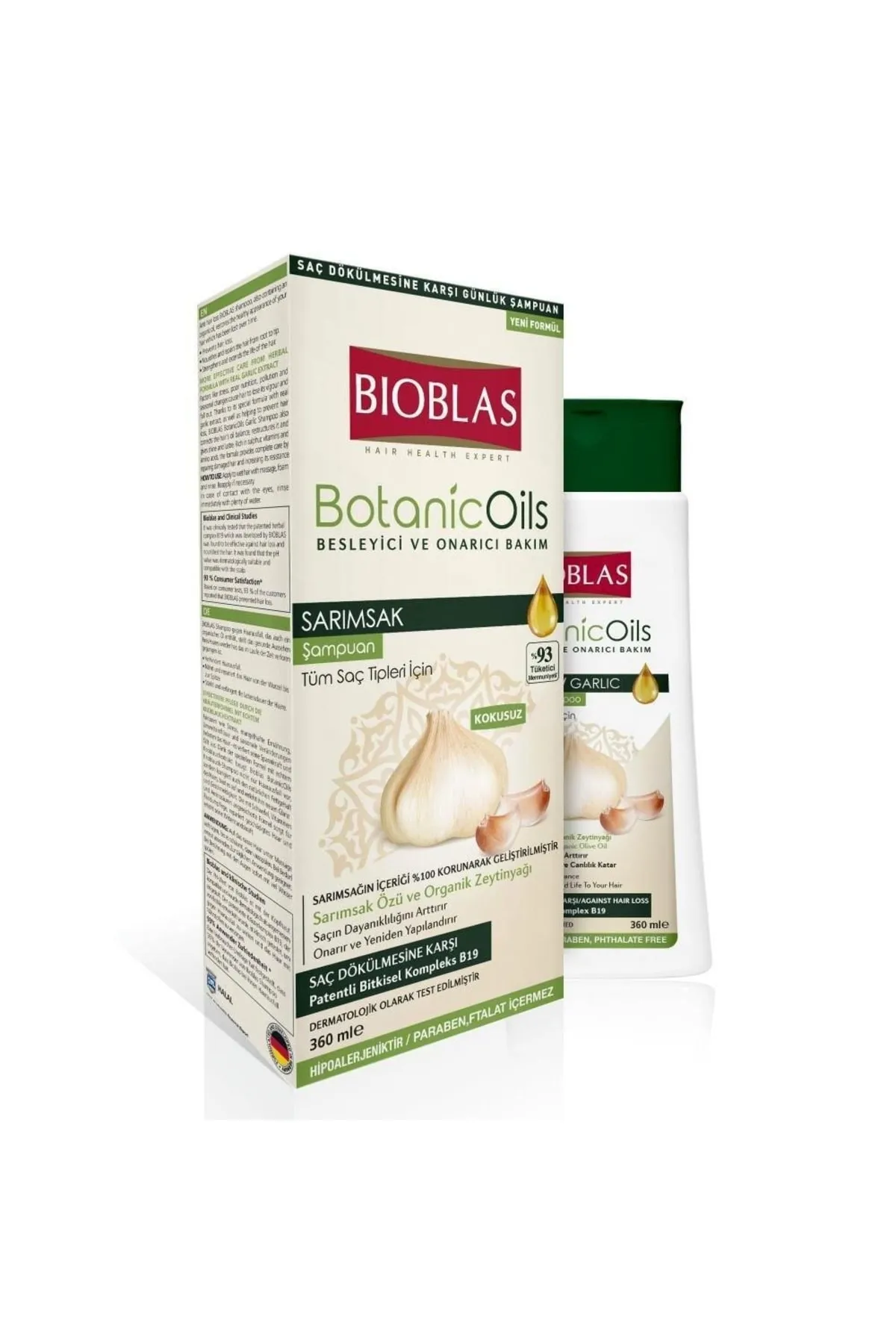 BIOBLAS ŞAMPUAN BOTANIC OILS SARIMSAK ÖZLÜ 360ML